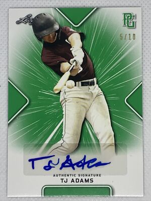 2021 LEAF PERFECT GAME AUTO TJ ADAMS GREEN PAPER 5/10 | eBay