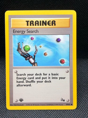 Energy Search [NM] 1st Edition Trainer Fossil Set - Pokemon Card - 59/ ...