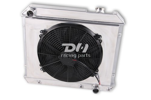 4 ROW Aluminum Radiator&W/ Shroud & 16" FAN 1963 64 65 66 CHEVY TRUCK ...