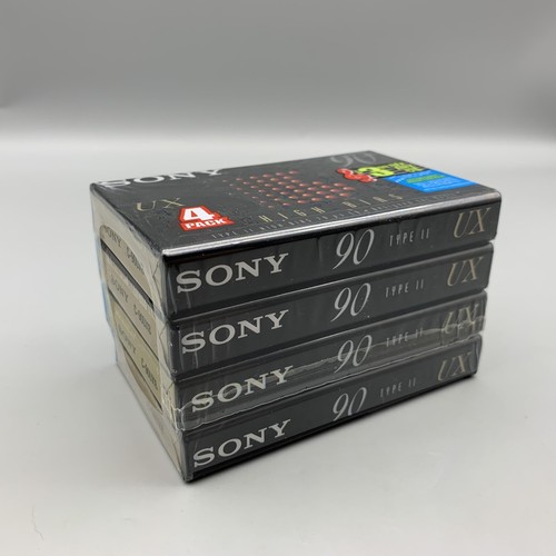 Vintage Sony UX 90 Minutes High Bias Type II Cassette Tape 4 Pack C ...
