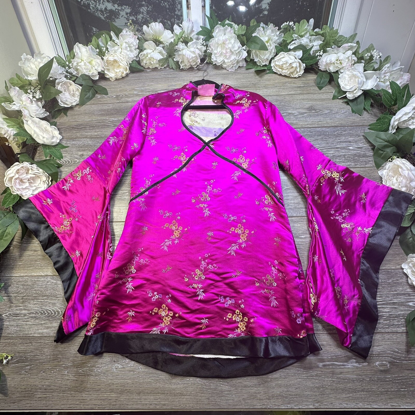 Chinese Japanese Geisha Dress COSTUME PINK & BLACK KI… - Gem