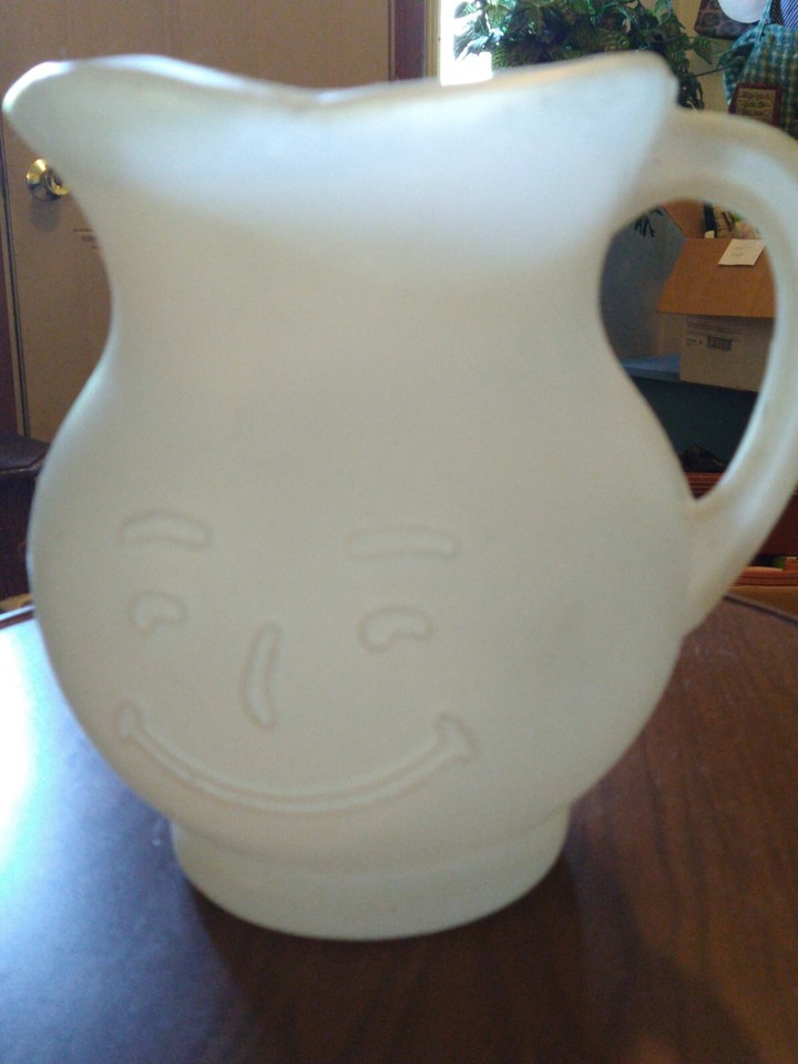 Vintage White Clear Plastic Kool Aid Man Smiling Face Pitcher 2 Qt ...