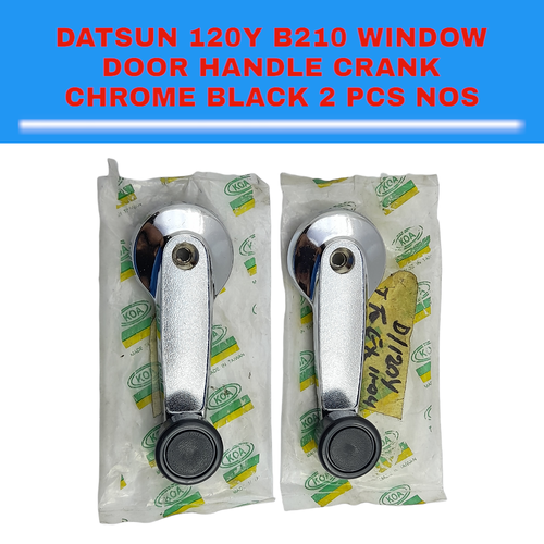Datsun 120Y B210 Window Door Handle Crank Chrome Black 2 PCS NOS | eBay