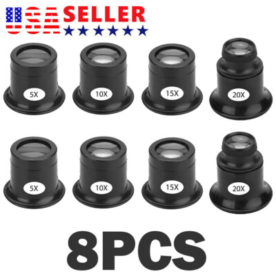 8X Jewelers Loupe Magnifier Light Jewelry Eye Loop Pocket Magnifying ...