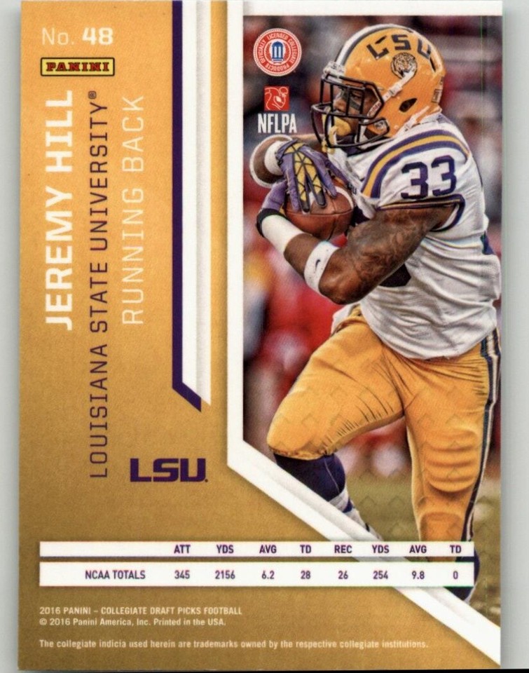 2016 Panini Prizm Collegiate Draft Picks Jeremy Hill #48 LSU Tigers | eBay