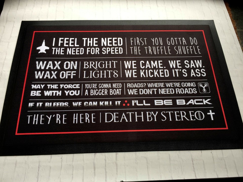 Movie fan film quotes 80's memorabilia Door mat retro 60 x 40 cm room ...