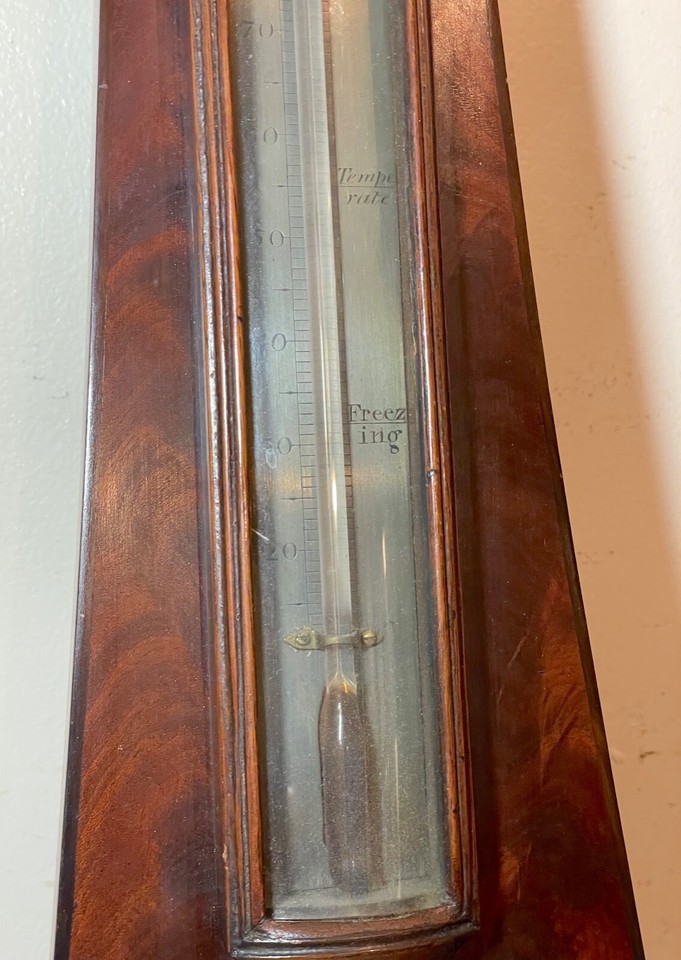 large Antique 19th century A. Gatty mahogany banjo barometer weather ...