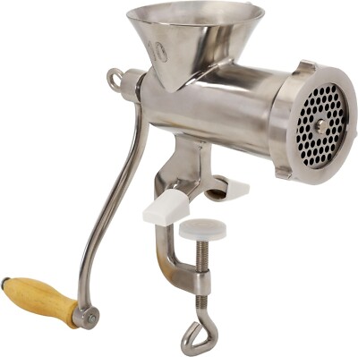 LEM #10 MEAT GRINDER Stainless Steel Heavy-duty Clamp-on Manual Hand ...