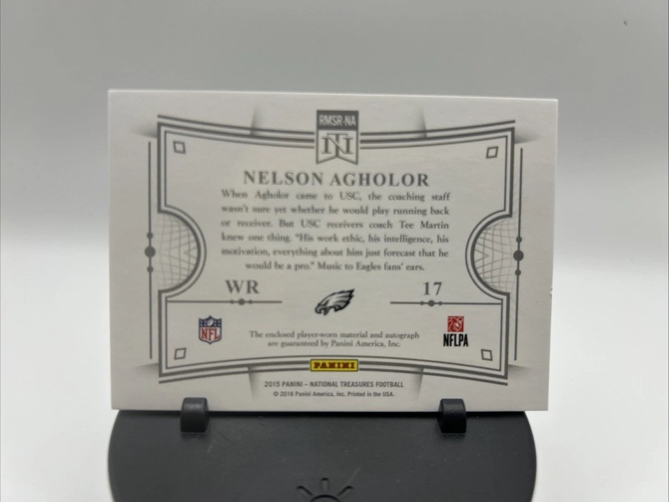 2015 National Treasures Nelson Agholor Patch Auto /17 Green RMSR-NA | eBay