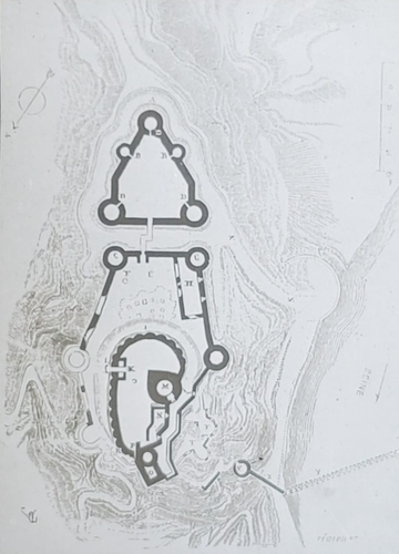 Plan, Gaillard Fortified Castle, Les Andelyns Environs Magic Lantern ...