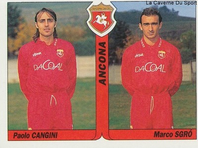 353 MARCO SGRO # ITALIA ANCONA SAMPDORIA STICKER TUTTO CALCIO 1995 SL ...