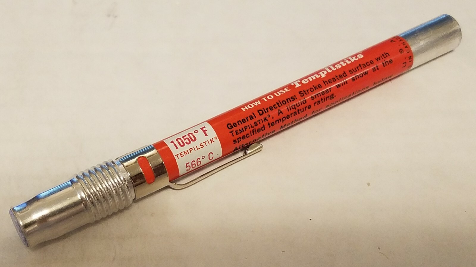 Tempilstik 1050°F/566°C Surface Temp Indicating Marker Heat Crayon ...