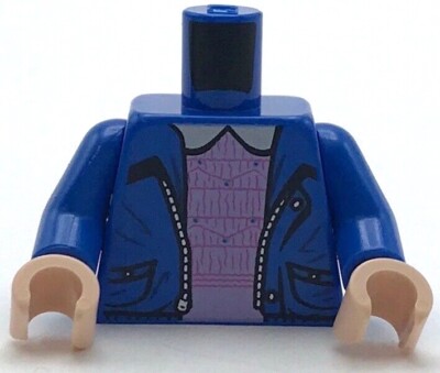 Lego New Minfigure Torso Jacket over Bright Pink Dress with White ...