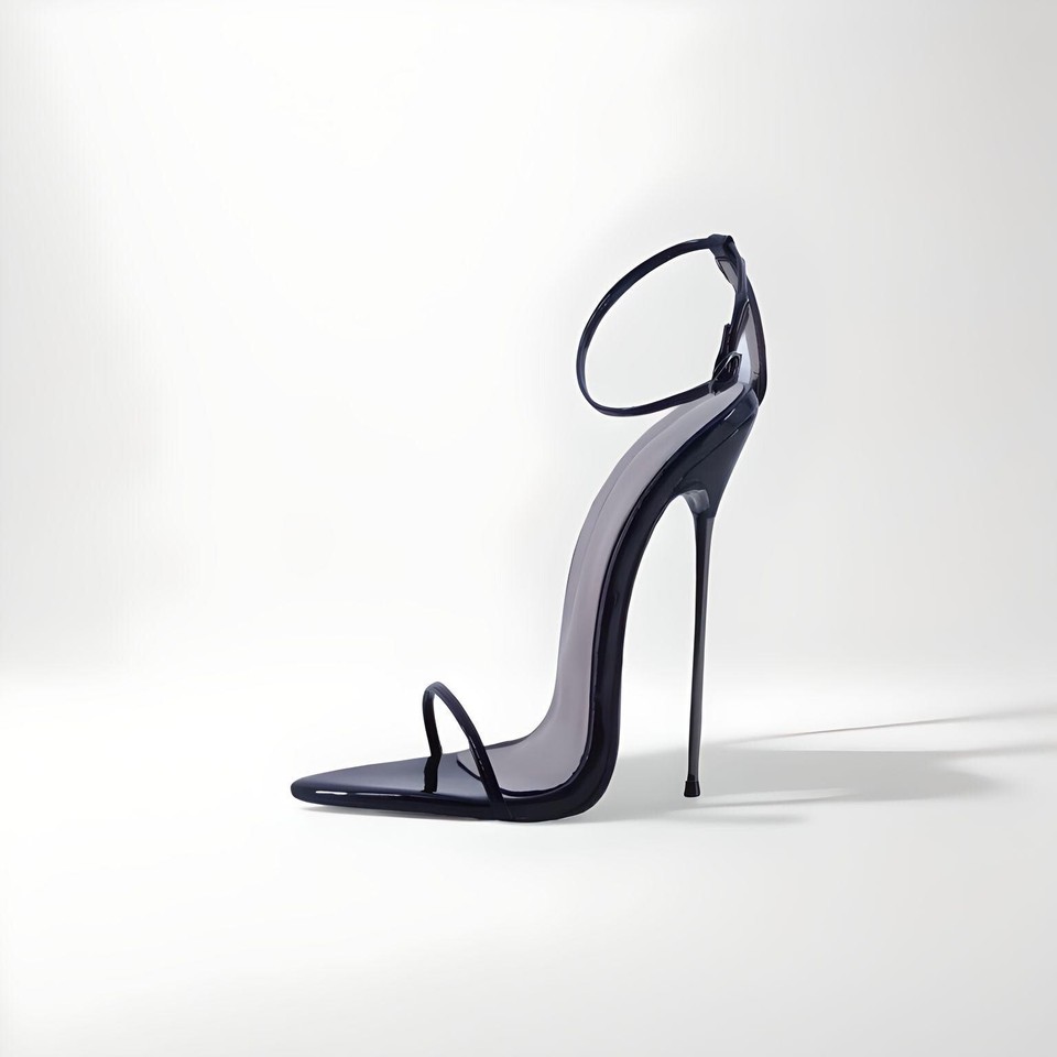 Ultra Thin Metal Stiletto Heel sandals 13cm or 16cm barely there straps ...