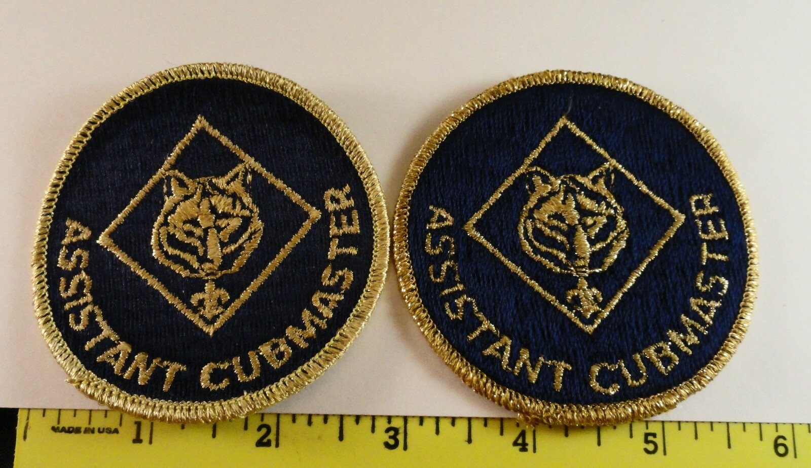 Old 3" BSA Position Patch: 2 VAR:: ASST CUBMASTER (Trained) - Gold ...