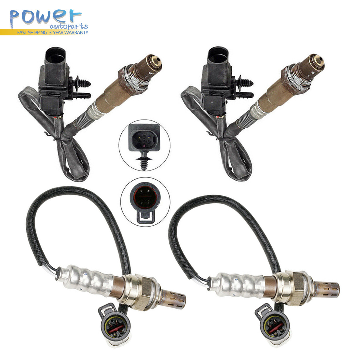 4PCS Up+Downstream Oxygen Sensor O2 For 2010 Ford Edge 3.5L 2009 Ford ...