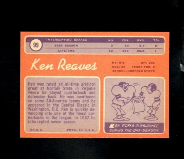 33637* 1970 Topps # 99 Ken Reaves | eBay