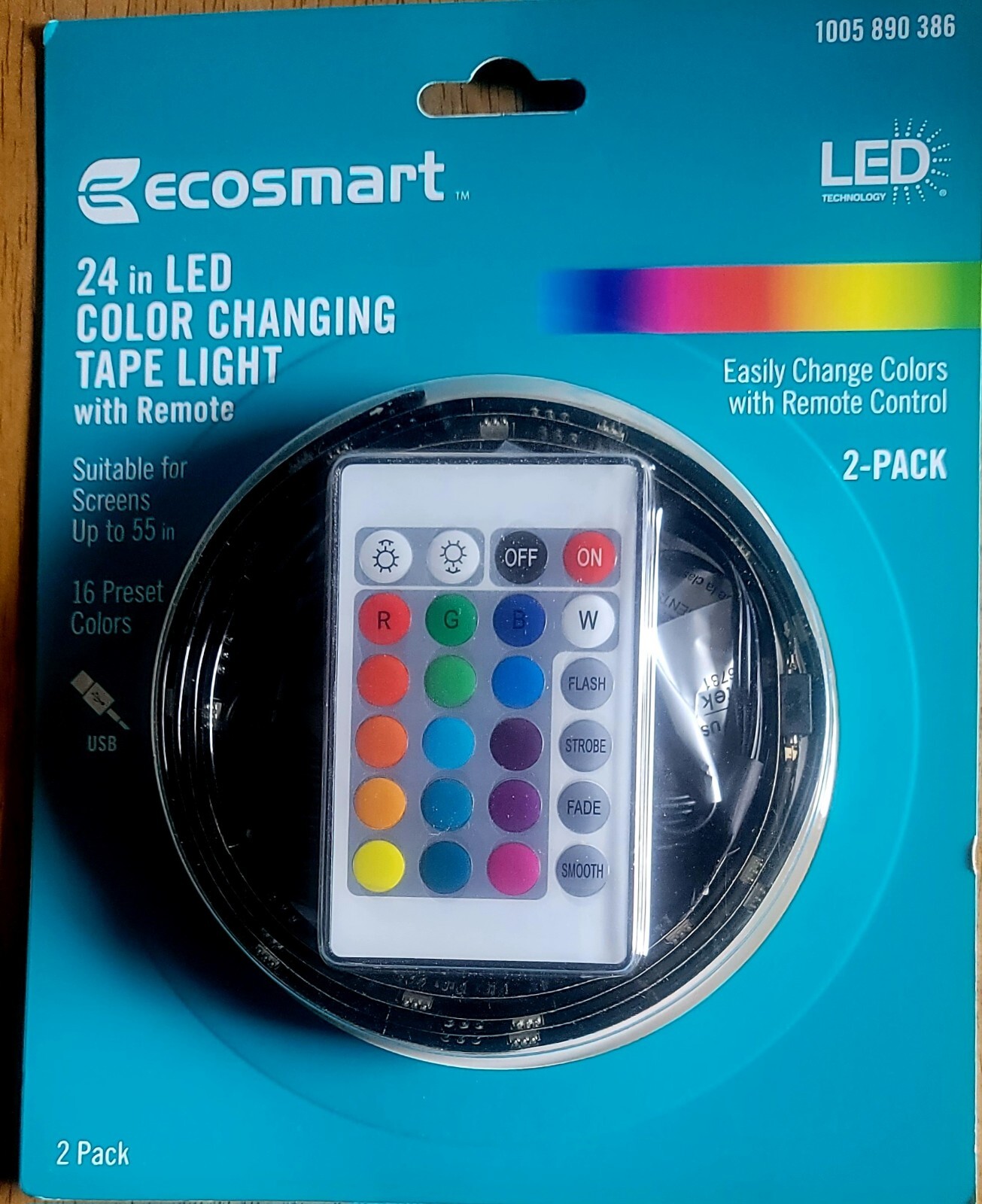 ECOSMART LS520RGB-48INCH 48 IN. USB LED STRIP LIGHT WITH REMOTE (2-PACK ...