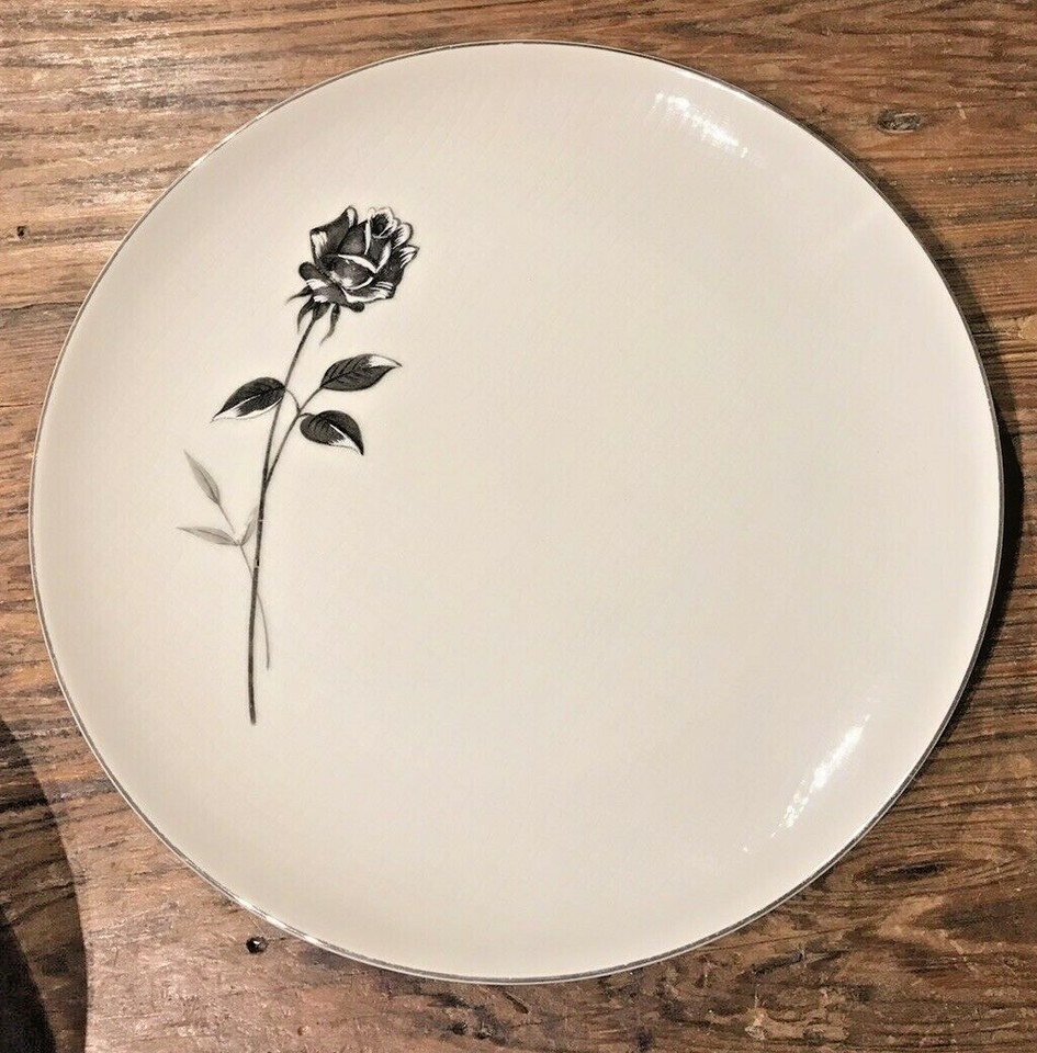 Mid Century Modern Charcoal Rose Rendezvous Japan Plates 10-1/4” Lot of ...