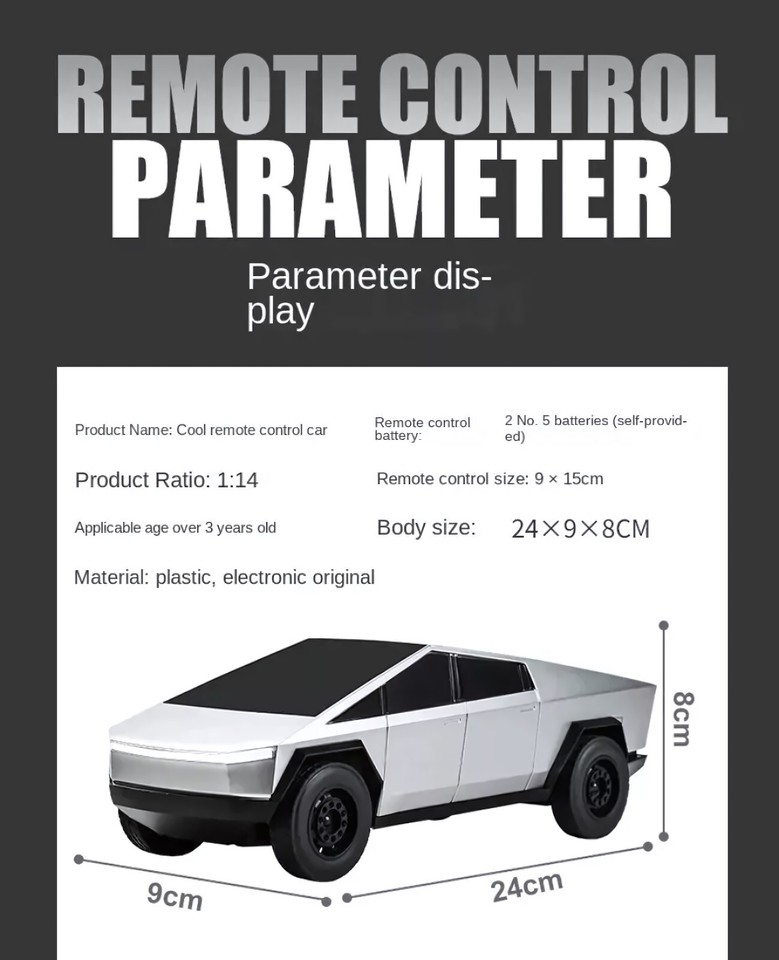 Remote Control Tesla Cyber Truck Toy Gift Children Race | eBay