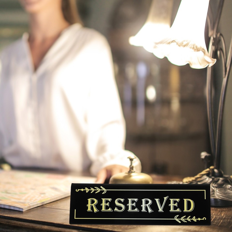 2 Pcs Reserved Signs Inverted Triangle Card Table Banquet Dining Room ...