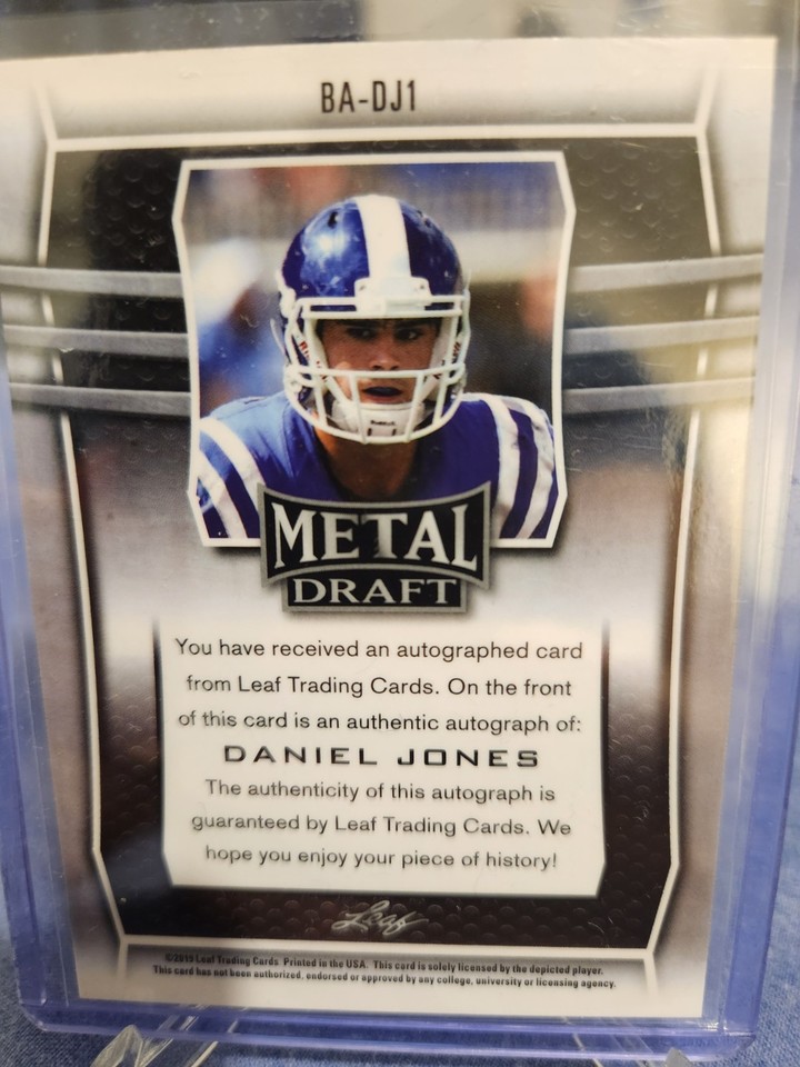 Leaf Metal Draft Daniel Jones QB Colts ON CARD Auto | eBay UK