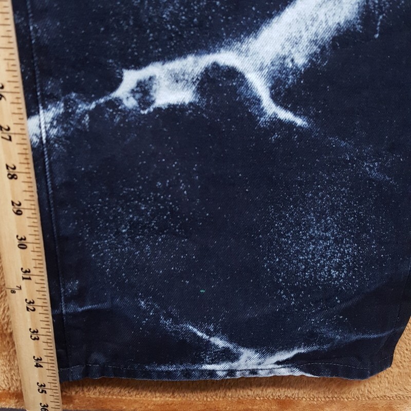 PURPLE BRAND Jeans Mens Size 36 Dark Wash Baggy Wide Leg Marble Coated ...