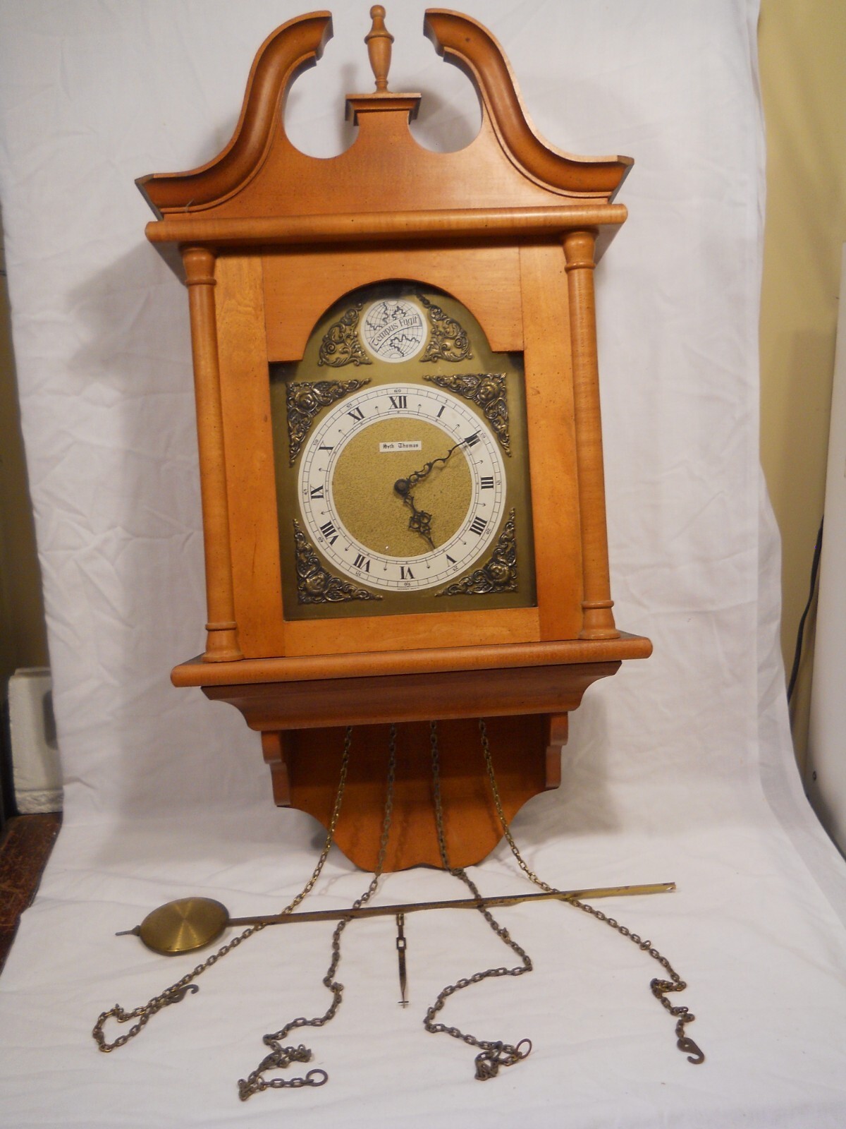 SETH THOMAS "Tempus Fugit" Wall Clock Large & Pendulum Works | eBay
