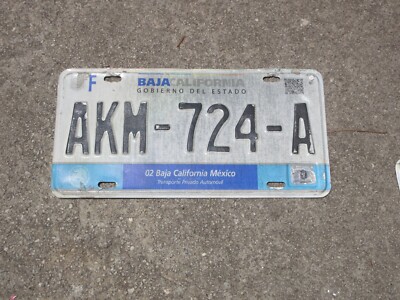 Baja California Mexico License Plate Mexican AKM 724 A | eBay