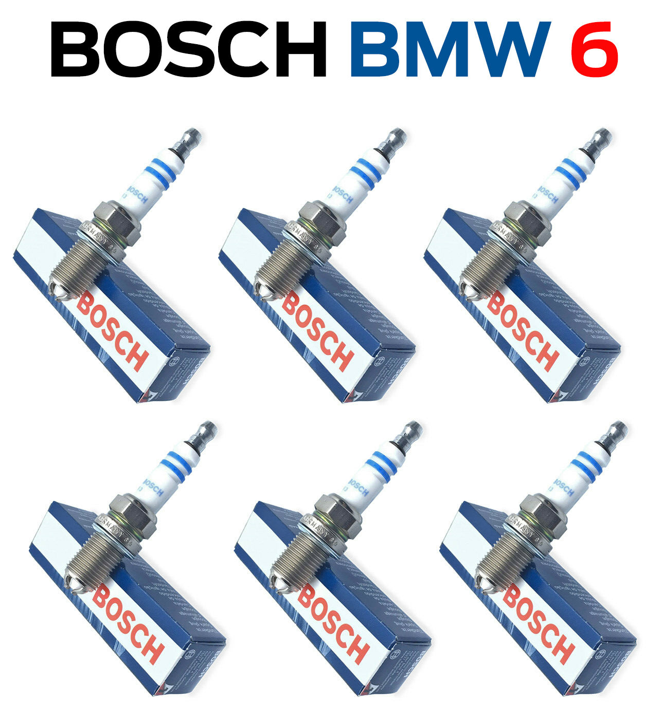 6PC BMW Spark Plugs Bosch OEM Platinum+4 Factory High Power Set E39/E46 ...