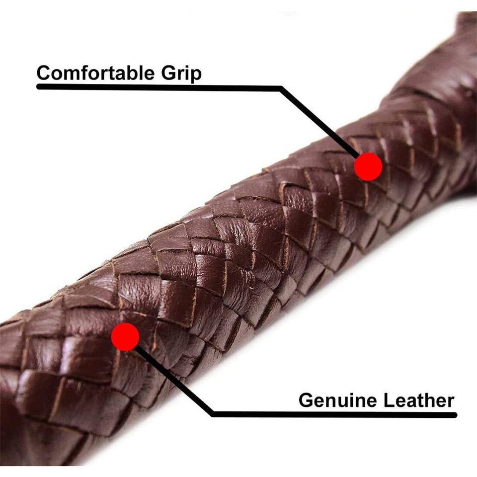 Genuine CowHide Bullwhip 8 Feet Long Handmade Dark Brown 12 Plaits Bull ...