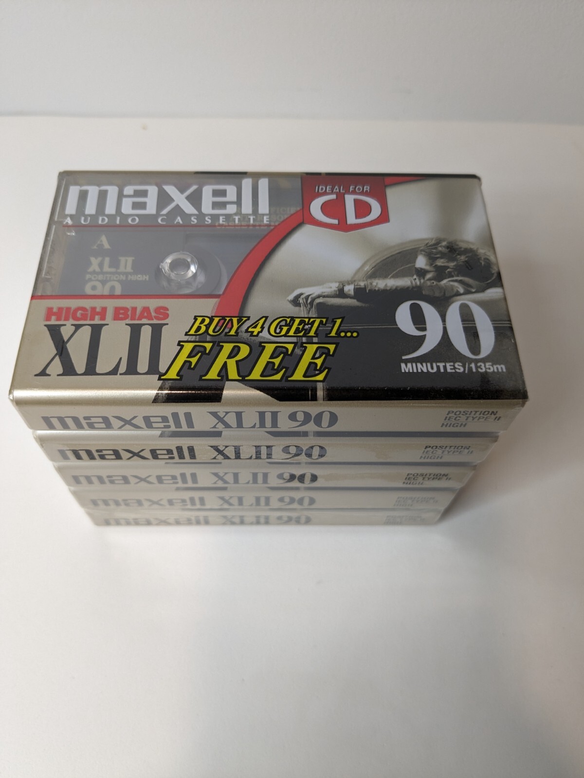 SEALED 5 Pack - Maxwell XLII High Bias Audio Cassette Tapes (90 Minutes ...