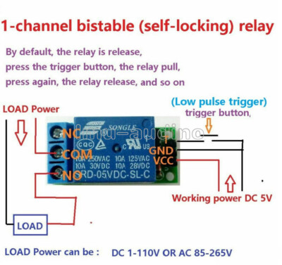5V Flip Flop Latch Relay Module Bistable Self locking Switch Board for ...