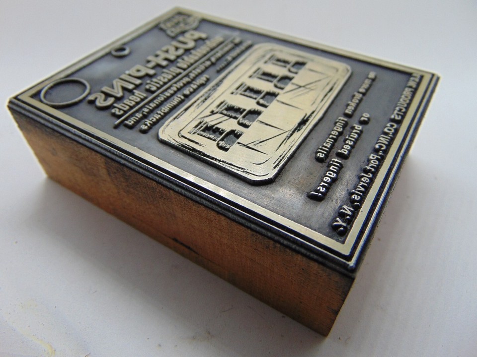 Printing Letterpress Printers Block Push Pins A&W Store Package | eBay