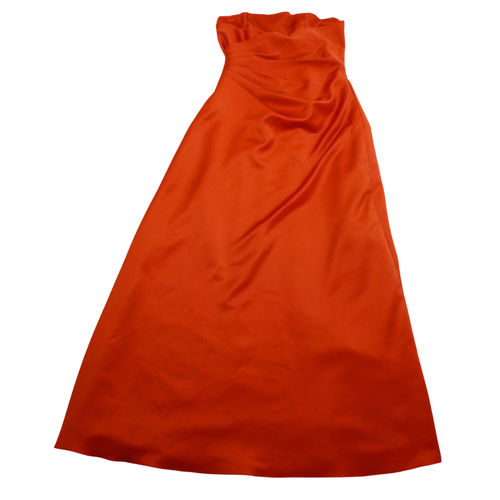 Alfred Angelo 90s Y2K Strapless Burnt Orange Long Formal Prom Party ...