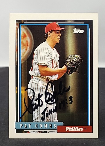 PAT COMBS Signed Autograph 1992 Topps Baseball Card #456 Philadelphia ...