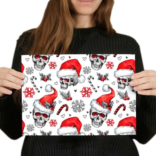 A4 - Christmas Santa Hat Skulls Goth Poster 29.7X21cm280gsm #44607 | eBay