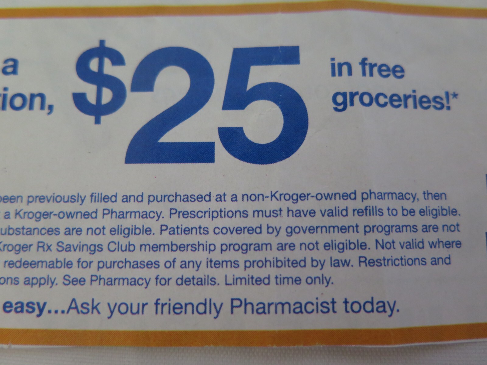 Kroger Company $25 off Grocery Purchase w/Pharmacy Transfer ...