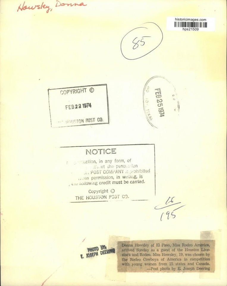 1974 Press Photo Miss Rodeo America Donna Howsley at Houston Livestock ...