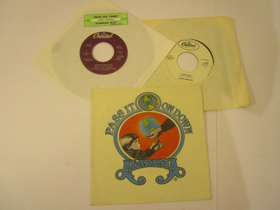 Garth Brooks ALABAMA CLAY /Much Too Young 45 RPM, Capitol, 1989 + BONUS ...
