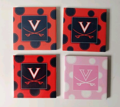 Virginia Cavaliers 4x4 Ceramic Coasters Box of 4 - New | eBay