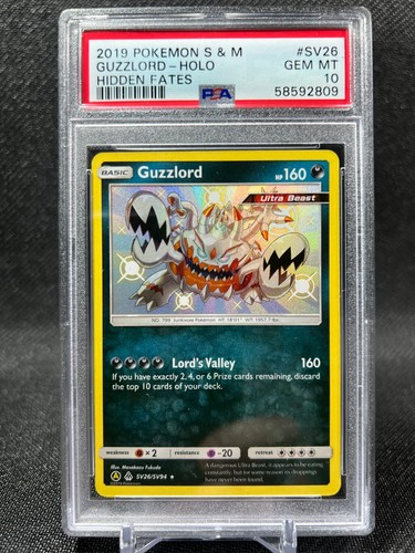 Guzzlord Shiny Rare Pokemon Card SV26/SV94 Hidden Fates PSA 10 GEM MINT ...