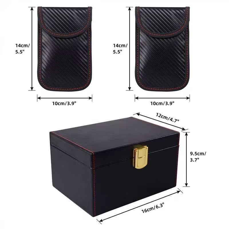 Faraday Cage Box & 2x Faraday Pouches Set Car Key Safe Signal RFID ...