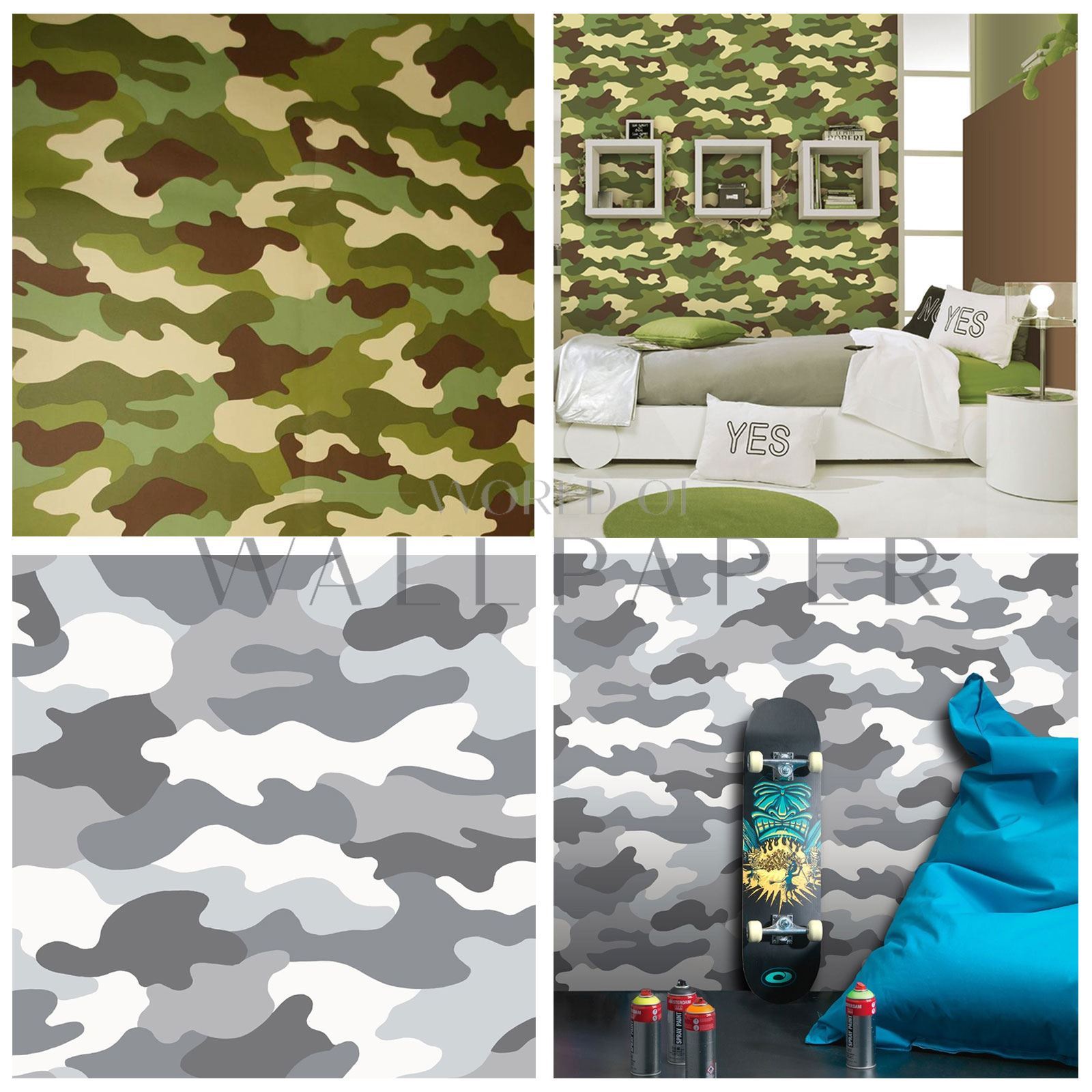 CAMOUFLAGE CAMO ARMY WALLPAPER KIDS BOYS ROOM DECOR | eBay