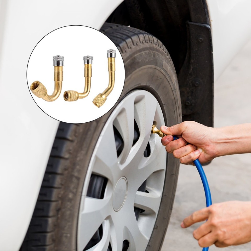 3 Pcs Copper Extension Stem Adaptor Extenders Stem Wheel Tire Adaptor ...