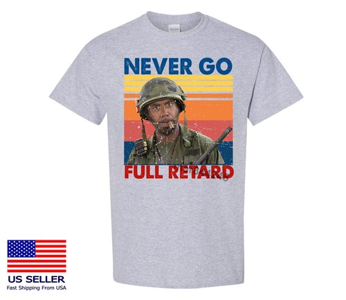 2025 Tropic Thunder Funny Meme T-Shirt, Never Go Full Vintage Shirt | eBay