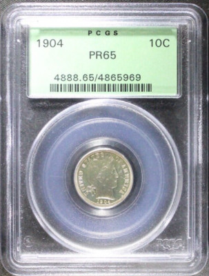 1904 PR65 10c Green Label Barber Dime!!! Super High Grade Coin!!! | eBay