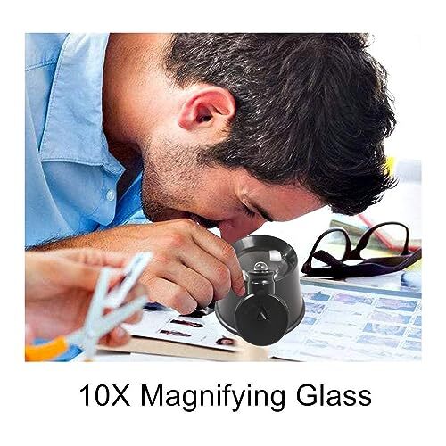 Jewelers Loupe Magnifier 10X Magnifing Glass with Lights Eye Loop Magnifiers | eBay