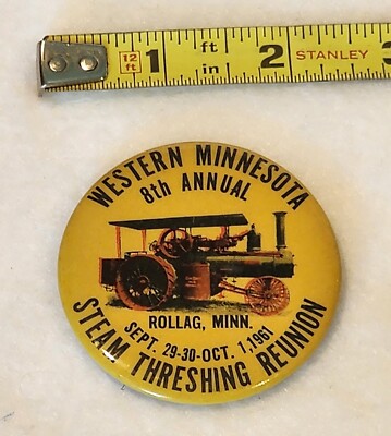 Western Minnesota Steam Threshers Reunion WMSTR Rollag 1961 Button ...