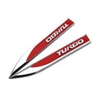 Pair Red 3D TURBO Logo Emblem Car Side Fender Badge Metal Sticker ...